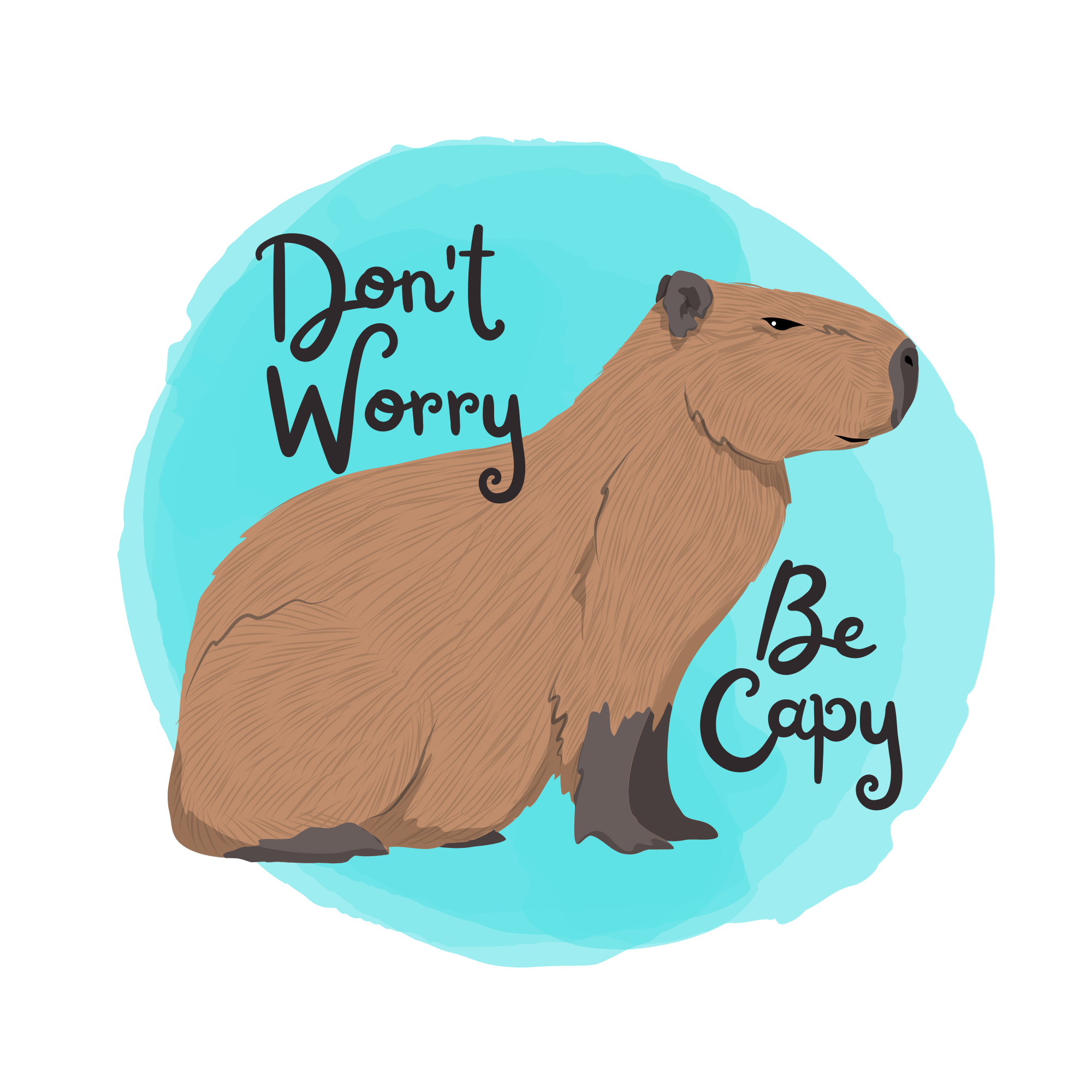 Don't Worry Be Capy - Vinyl Sticker – RunMotivators